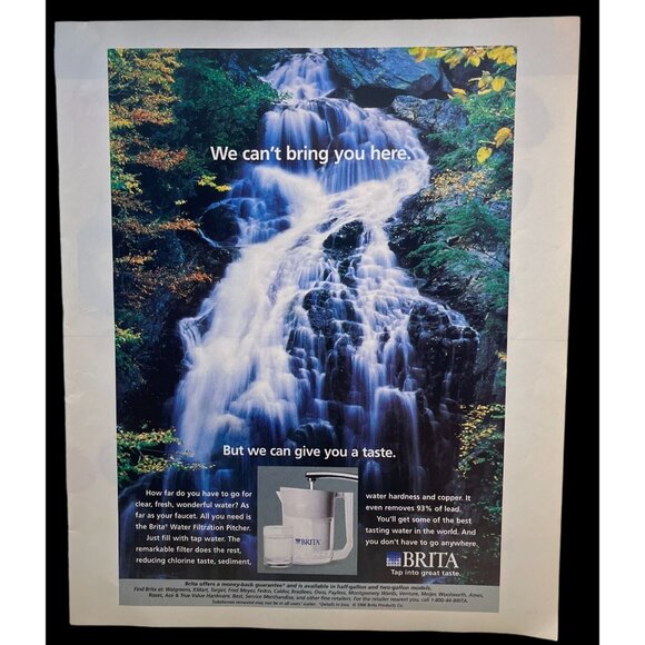 Unbranded | Art | Brita Water Filters Print Ad Vintage 9s Waterfall Tap ...